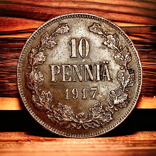 Монета Российской Империи Финляндия 10 пенни 1917 года - купить в ...