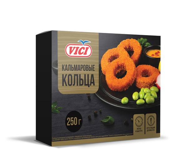 Кольца кальмара Приорити в сухарях VICI, замороженные, 250 г - купить с доставкой по выгодным ...
