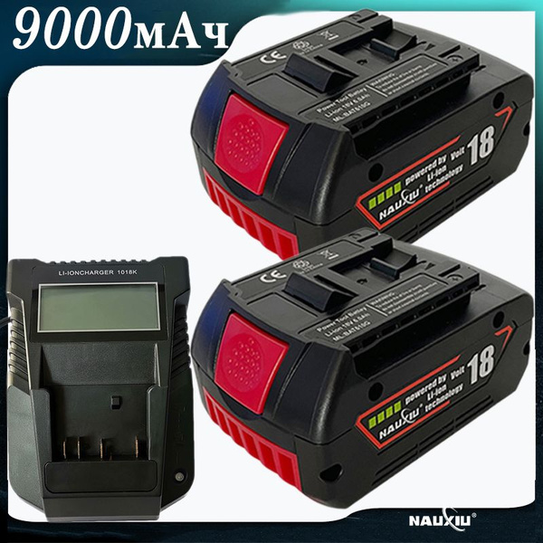 2 шт BAT609 9000mAh 18V Аккумулятор для электроинструмента Bosch GSB ...