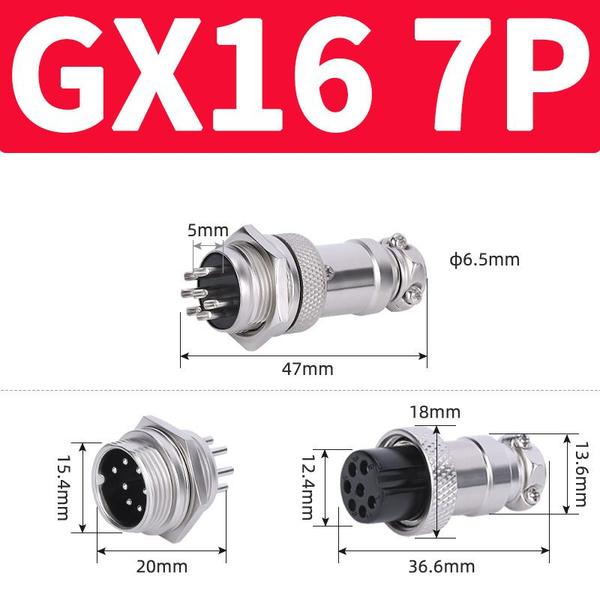 20 комплектов GX16 7PIN штекерные и гнездовые авиационные разъемы ...