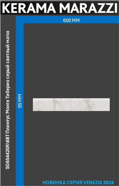 Вставка для плитки KERAMA MARAZZI Монте Тиберио 60 см x 9.5 см, серый ...
