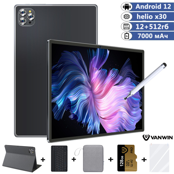 VANWIN Планшет Android 10.36" IPS 1920x1080, 12 ГБ / 512 ГБ 7000 черный купить c доставкой на ...