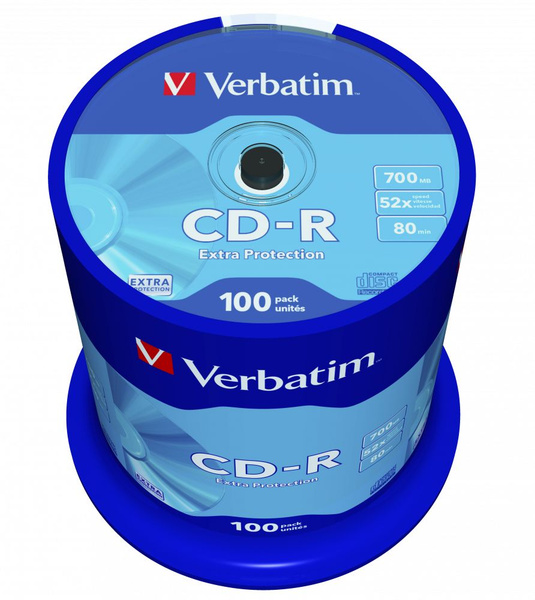 Диски Verbatim CD-R Cake Box (100 шт.) DL Extra Protection (повышенная ...