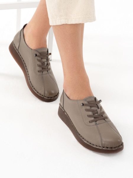 Туфли Женский Covani Натуральная кожа, размер 38 Без каблука 8 слиперы Танцы Россия Шнурки ...