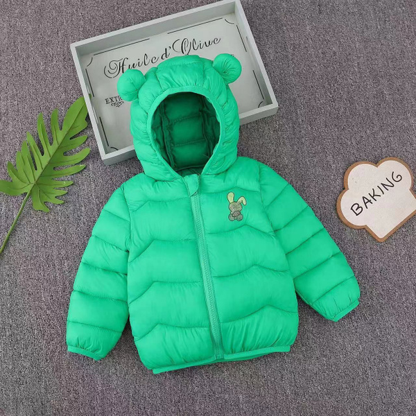 Куртка Девочки THANHDAT салатовый Полиэстер, размер 110 Длинный Демисезон оверсайз Синтепон ...