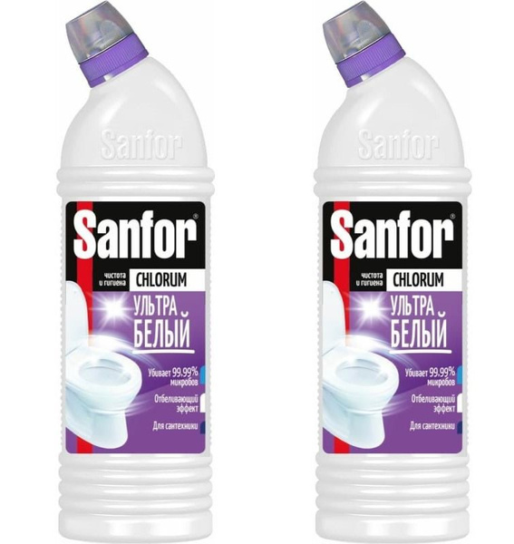 Sanfor Универсальное чистящее средство Chlorum, 1000 мл, 2 шт - купить с доставкой по выгодным ...