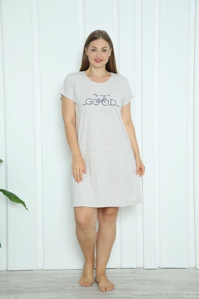 84311 туника - Серый меланж, 2XL, Женский, размер 52 (2XL), рукав Короткий, материал Хлопок ...