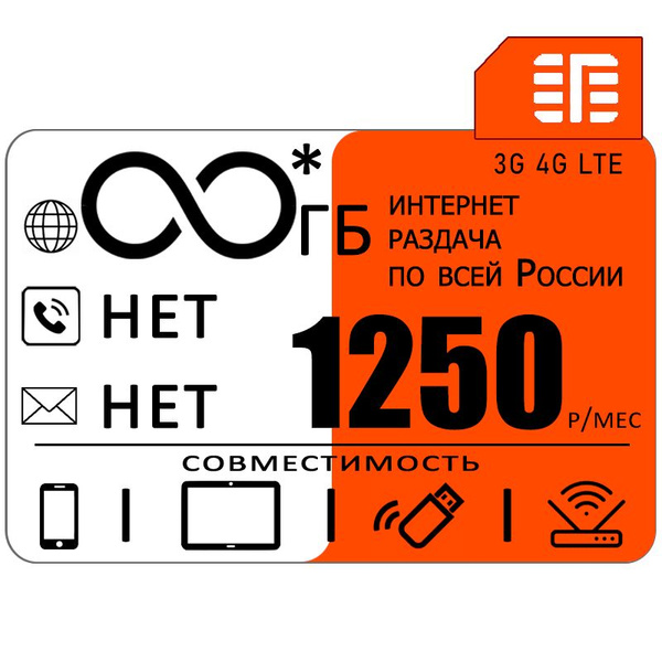 SIM-карта Сим карта с безлимитным* интернетом 3G / 4G в сети МТС за ...