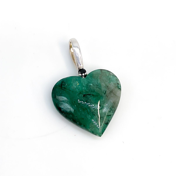 Кристалл мечты/ Подвеска "Сердце" из серебра со вставками/ Природный ...