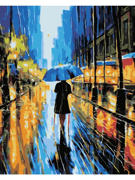 Картина по номерам дождь Размер 40х50, на холсте на деревянном ...