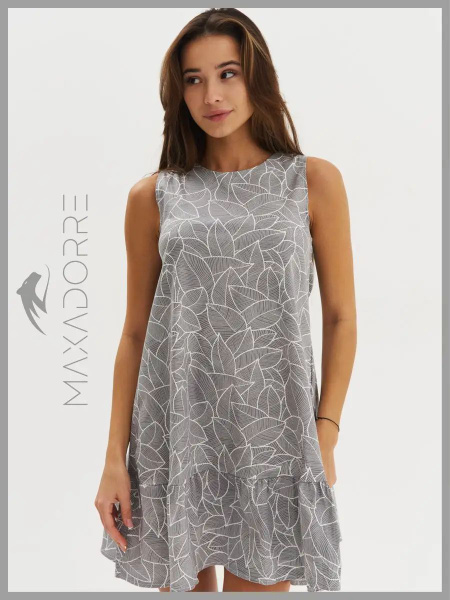 Maxadorre. Платье женское летнее короткое мини свободное вечернее в цветочек яркое легкое ...