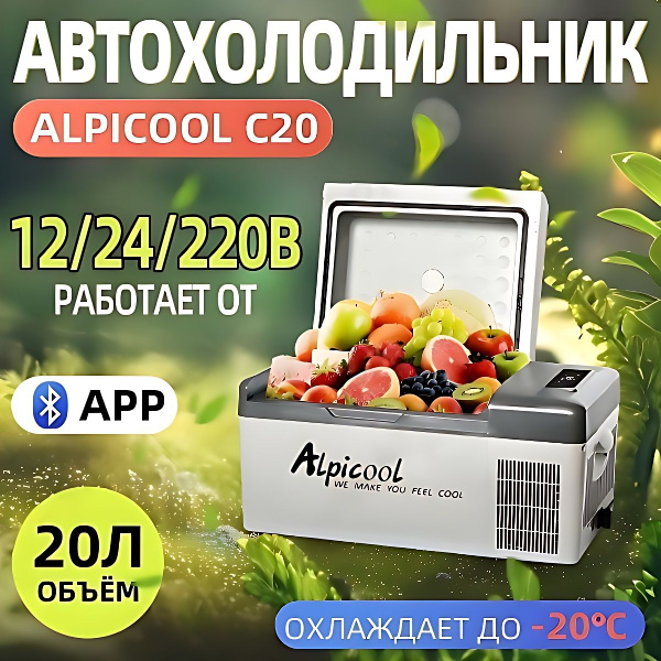 Автомобильный холодильник Alpicool С20 (12В/24В/220В) 20 литров ...