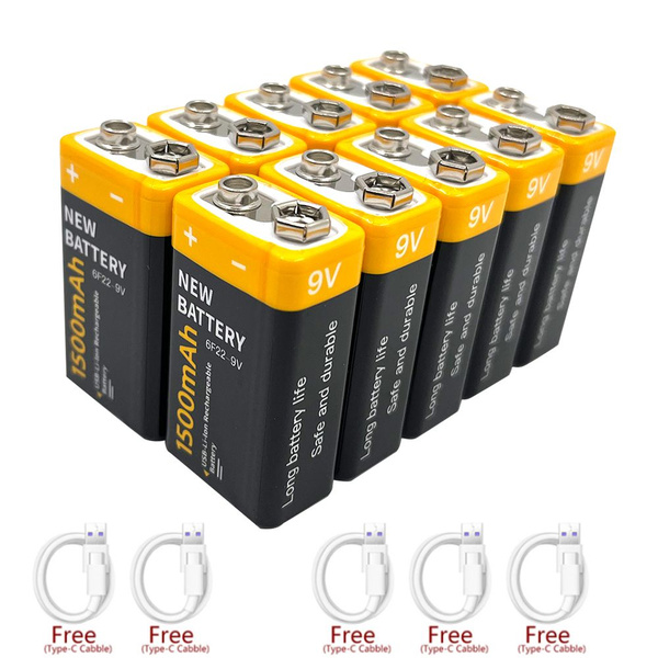 Аккумуляторная батарейка, 9 В, 1500 мАч, 10 шт - купить с доставкой по ...