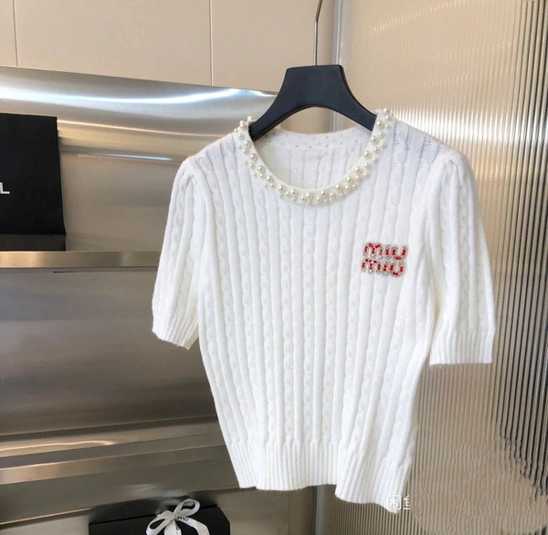 Футболка Miu Miu размер 44 46 цвет белый полиэстер купить по выгодной цене в интернет