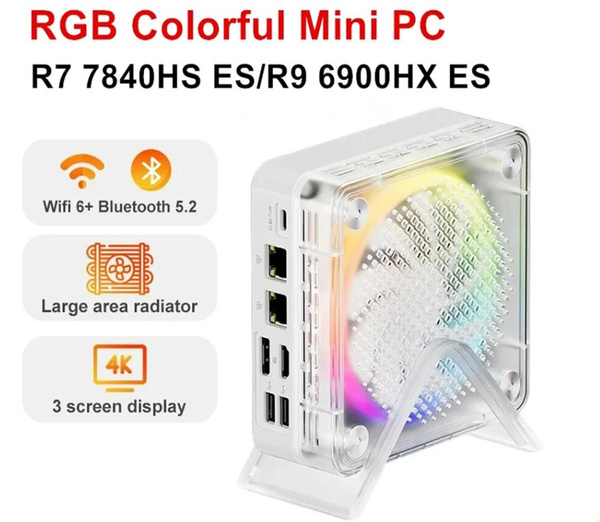 GenMachine MINI PC Мини-ПК (AMD Ryzen 7 7840HS, RAM 16 ГБ, SSD 512 ГБ, AMD Radeon 780M, Windows ...