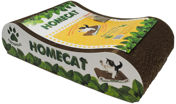 Homecat когтеточка мятная волна для кошек, гофрокартон, малая, 41 х 24 х 10 см купить на OZON по ...