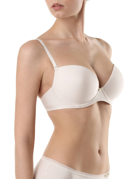 Бюстгальтер Женский Conte формованная чашка, размер 85A кремовый Полиамид Повседневный Беларусь ...