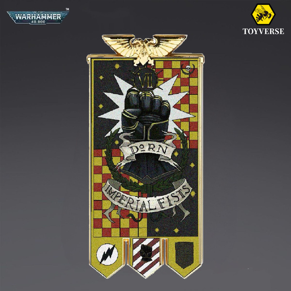 Warhammer 40000 Space Marine Chapter Banner Imperial Fists Alloy ...