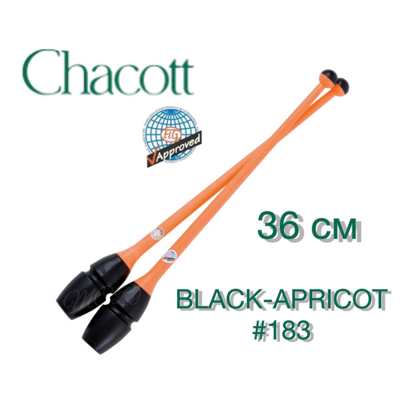 Булавы CHACOTT комбинированные 36,5 см Черно-оранжевые (BLACK-APRICOT ...