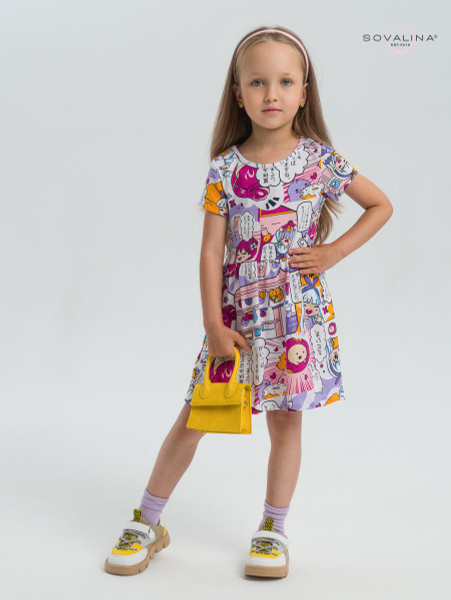 Платье для девочки SOVAlina, Девочки, Лето, размер 98, материал Хлопок ...