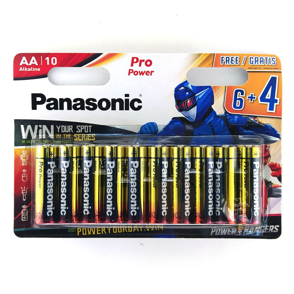 Батарейка (10шт) PANASONIC LR6 (AA) Pro Power "6+4" 1.5В щелочная ...