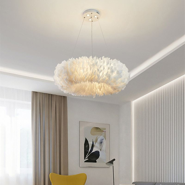 Люстра потолочнаяСовременная креативная потолочная люстра с перьями ...