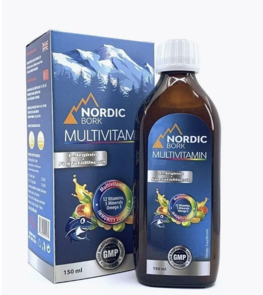 Мультивитаминный комплекс с Омега-3 Multivitamin Nordic Bork, 150ml ...