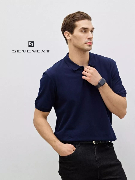 Поло Sevenext, размер 44, цвет темно-синий, Хлопок 100% - купить по выгодной цене в интернет ...