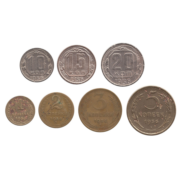 Годовой набор 7 монет СССР 1956 года. 1,2,3,5,10,15,20 копеек. F. - купить в интернет-магазине ...