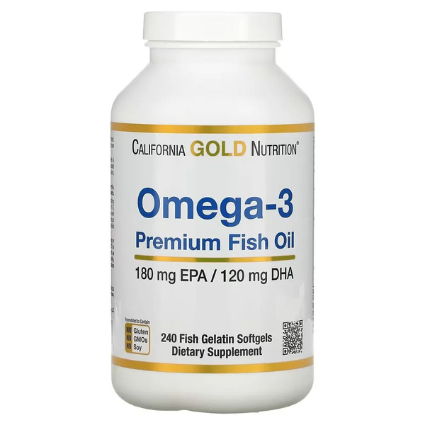 California Gold Nutrition, омега-3, рыбий жир премиального качества ...