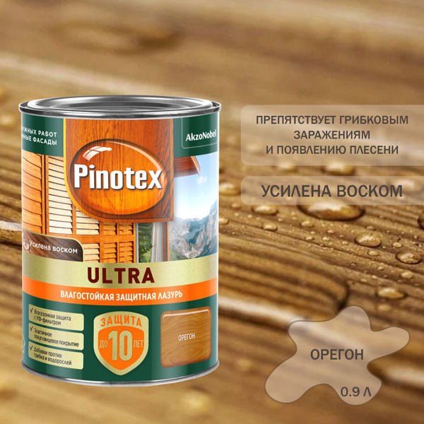 Характеристики Пропитка декоративная для защиты древесины Pinotex Ultra ...