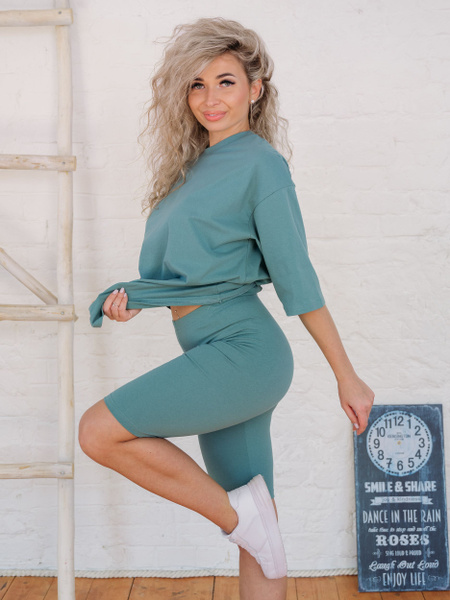 Костюм классический Женский COOL LOOK Повседневный двойка зеленый неон ...