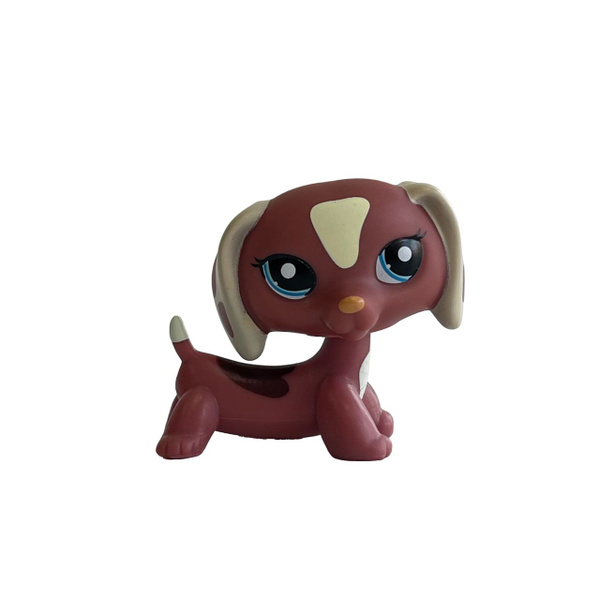 Littlest Pet Shop #1631 LPS игрушки ,У темно-коричневого щенка пара ...
