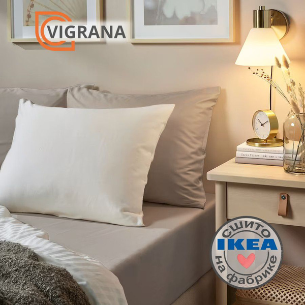 Простыня VIGRANA натяжная сатин, 80x200, темно-бежевый купить c ...