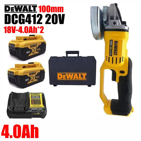 DeWalt DCG412 100mm, 2 x 4,0 Ач аккумулятор и зарядное устройство ...