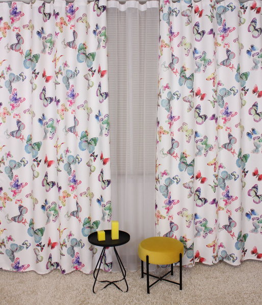 Комплект штор Декотекс KP-141 , 250х200см, Белый, Полиэстер купить по низкой цене с доставкой в ...