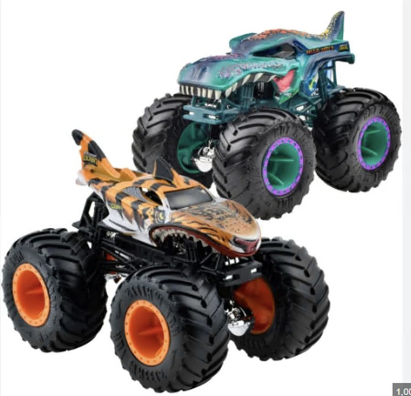 Характеристики Машинки Hot Wheels Монстр Траки ДВЕ ШТУКИ Tiger Shark ...