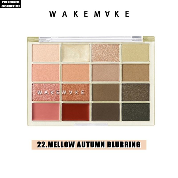 шестнадцатицветная палитра теней для век wakemake, подходит для всех, 14 г, K-Beauty - 22 MELLOW ...