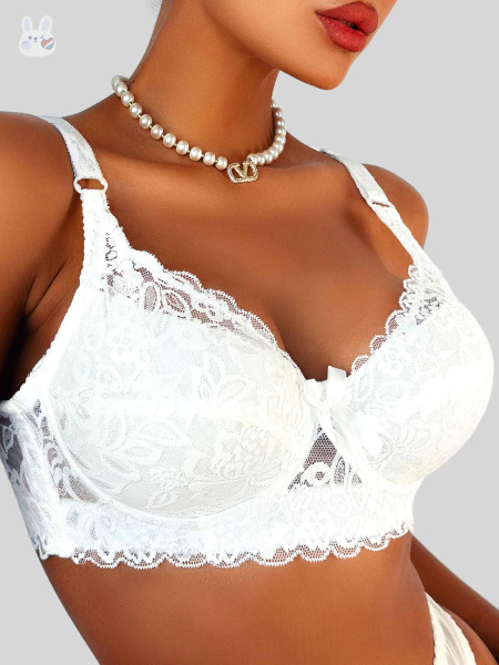 Бюстгальтер Женский RUNNRUSH, размер 80D белый Нейлон, Эластан Повседневный Китай Крючки Кружево ...