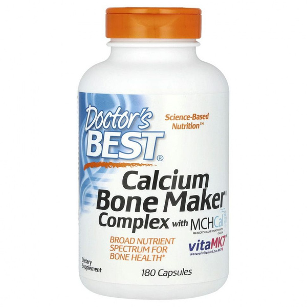 Doctor's Best, Calcium Bone Maker, комплекс с MCHCal и VitaMK7, 180 ...