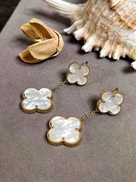 Серьги в виде клевера, Van cleef - купить с доставкой по выгодным ценам ...