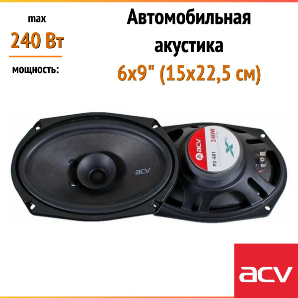 Автомобильная акустика ACV PD-691 широкополосная / Штатная акустика / Колонки в автомобиль ...
