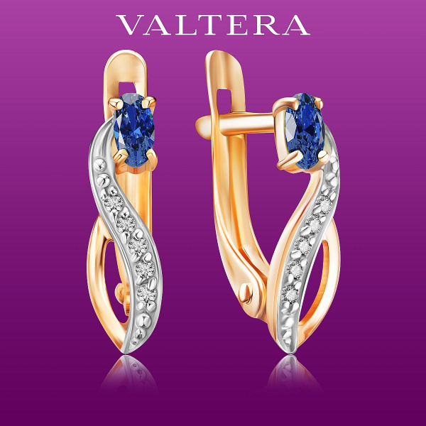 Серьги VALTERA серебро 925 пробы с камнями - купить с доставкой по ...