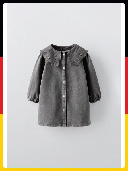 Платье Zara 4441/634, темно-серый, 4 years (104 cm), Девочки, На любой сезон, размер 104 ...