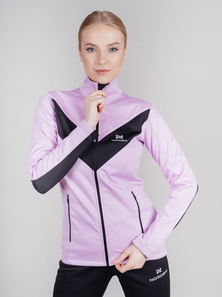 Ветровка Женский NORDSKI Карманы пурпурный, черный стойка Синтетика, Softshell, размер 44 ...