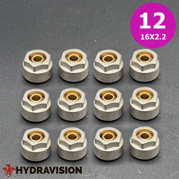 Коллекторное резьбозажимное соединение HYDRAVISION 16х2.2 - G 3/4" для металлопластиковых труб и ...