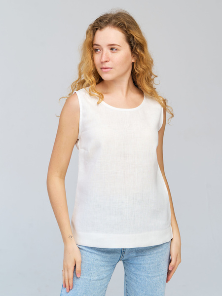Топ Женский Trango молочный, размер 56 Лен Повседневный Россия свободный купить c доставкой на ...