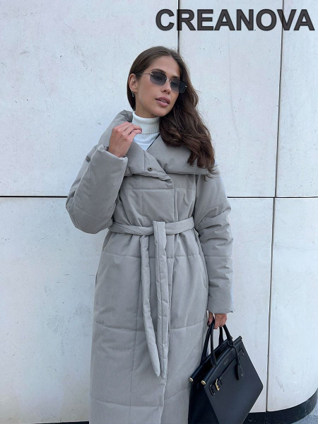 Пальто CREANOVA, Зима, размер 42, цвет бежевый, Полиэстер - купить по выгодной цене в интернет ...