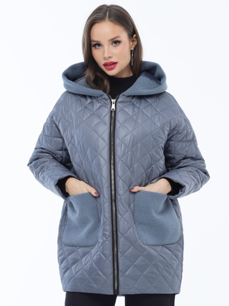 Куртка Женский DStrend голубой Полиэстер, Эластан, размер 52 Демисезон Россия купить c доставкой ...