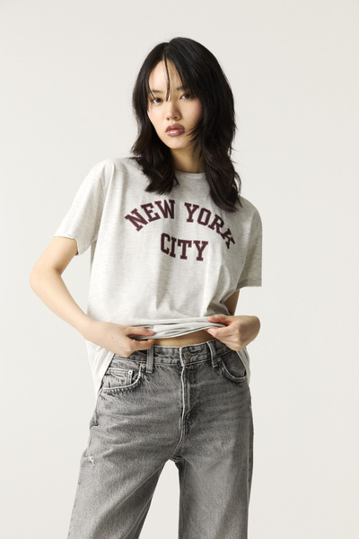 Футболка Pull&Bear, размер 44, цвет серый, хлопок: 100 - купить по выгодной цене в интернет ...